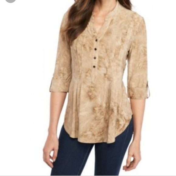 new directions | Tops | New Directions Henley 34 Sleeve High Low Blouse ...